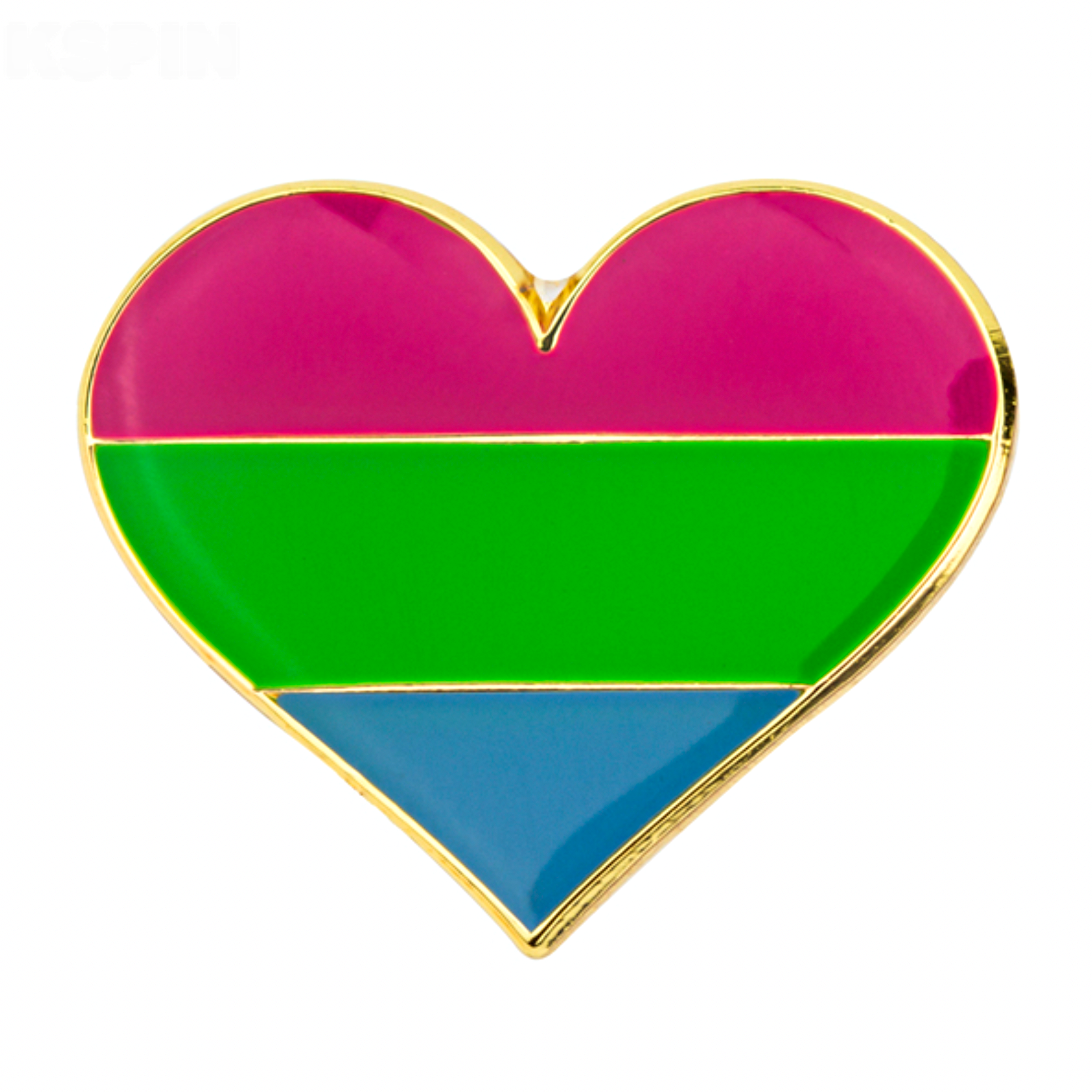 Polysexual Flag Pride Heart Shaped Lapel Pin