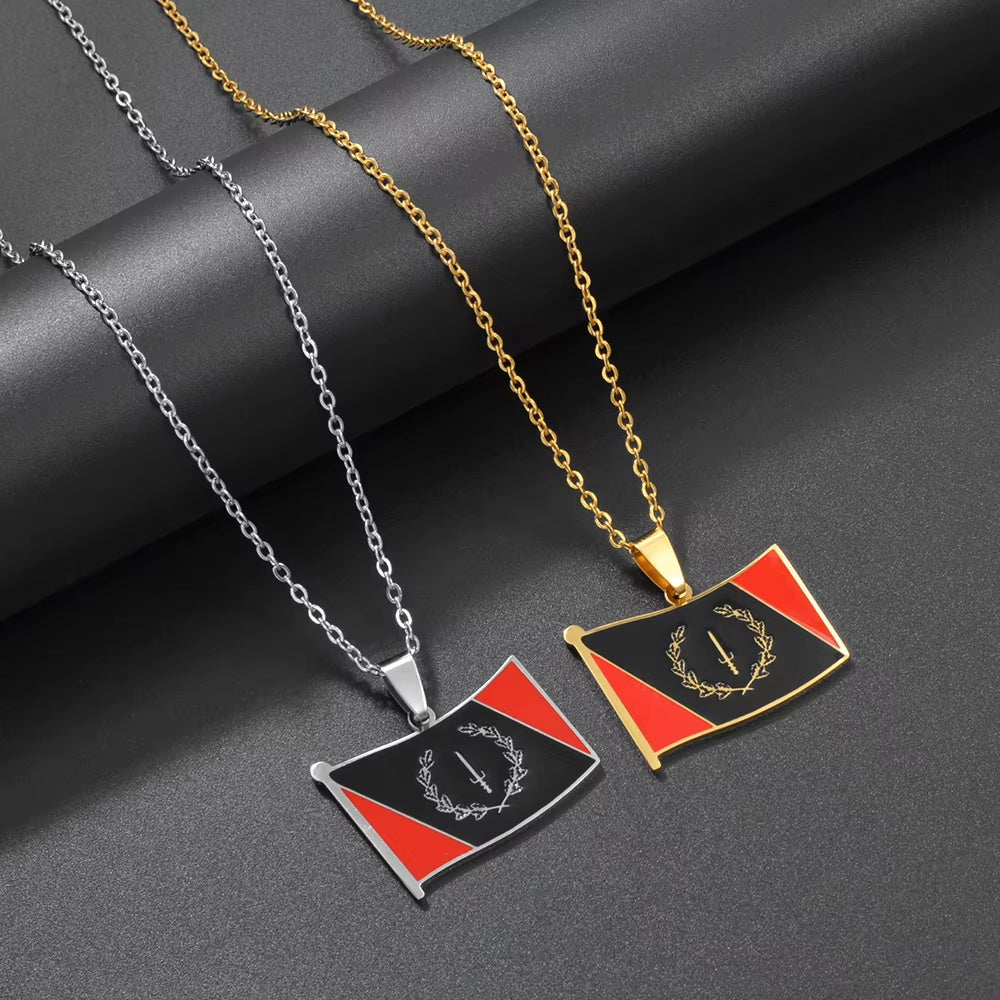 Black American Heritage Soulaan Flag Pendant Necklace