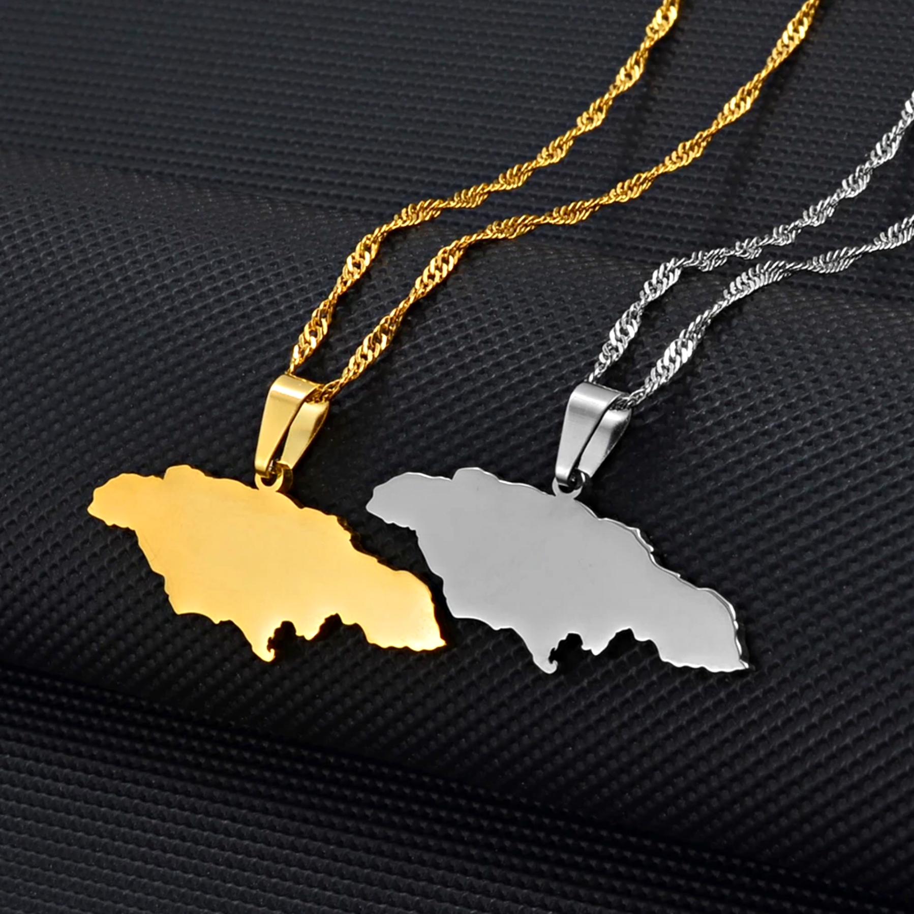 Jamaica Map Pendant Necklace