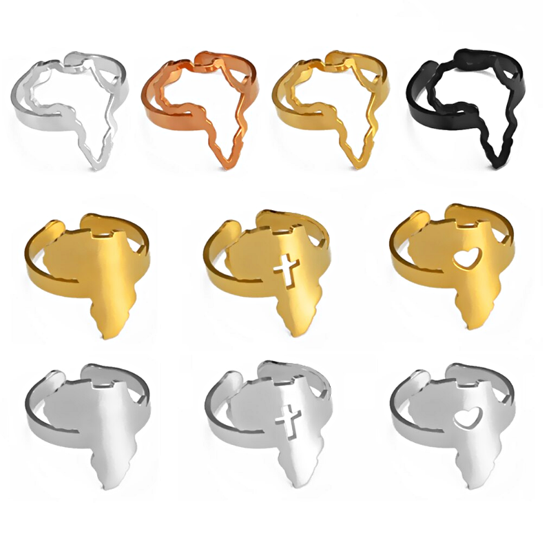 Africa Map Rings