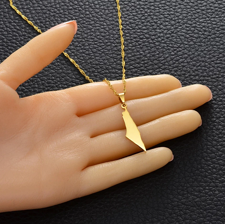 Palestine Map Pendant Necklace
