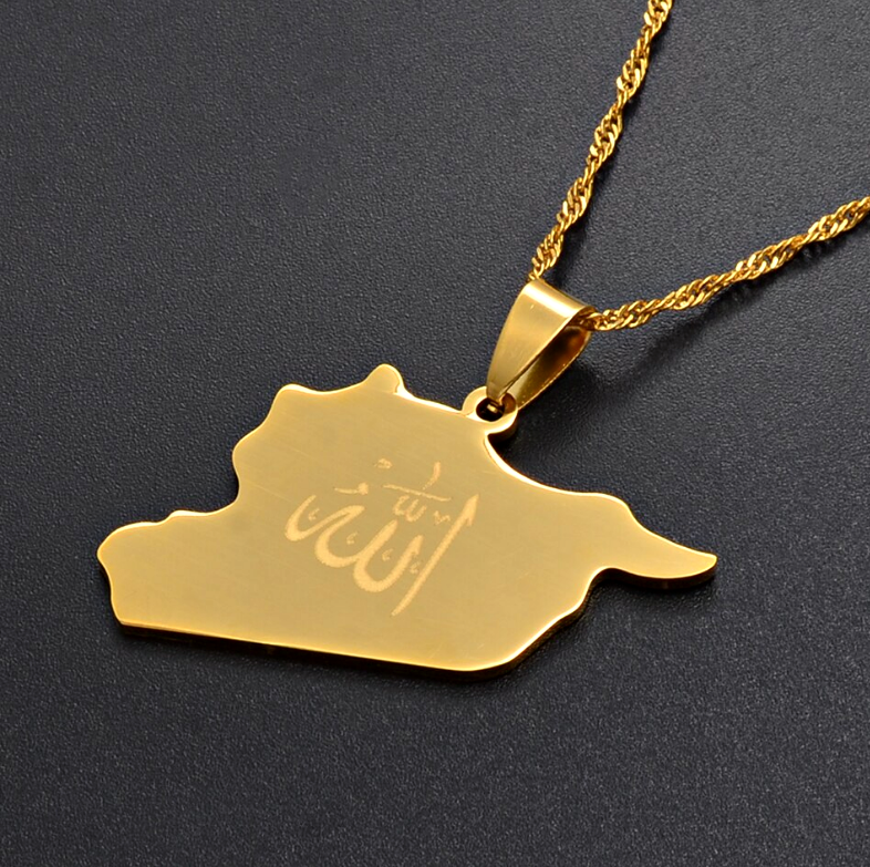 Syria Map Pendant Necklace
