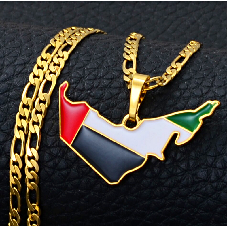 United Arab Emirates Map Pendant Necklace
